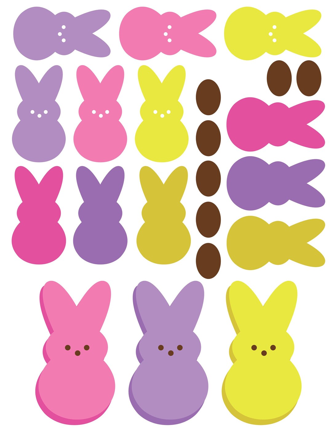 Easter Peeps Marshmallow Bunnies .SVG and PDF File Digital Download - Etsy