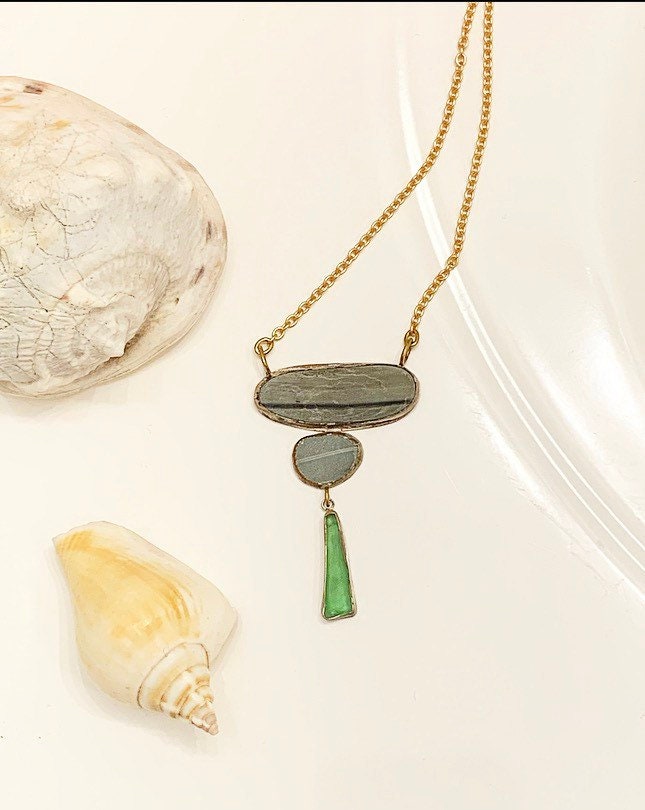 Seaglass Necklace Sea Stone Necklace Seaglass Pendant Seaglass Jewelry ...