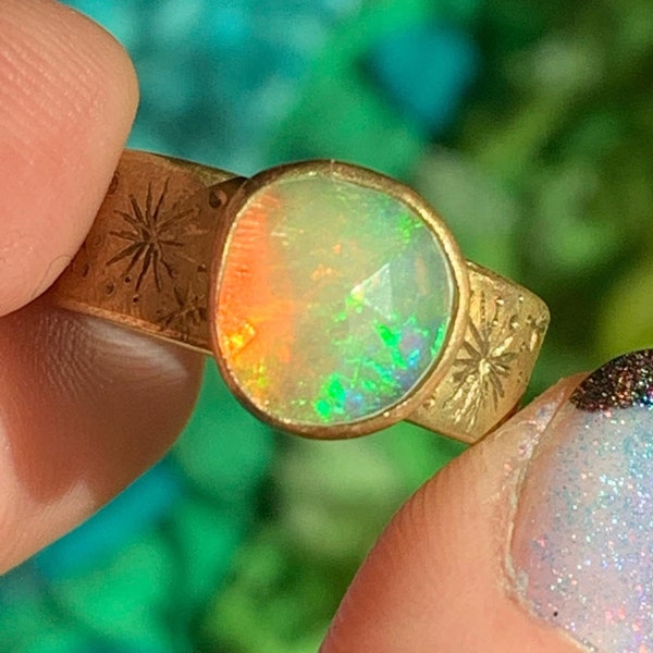 Simple Opal Ring - Etsy