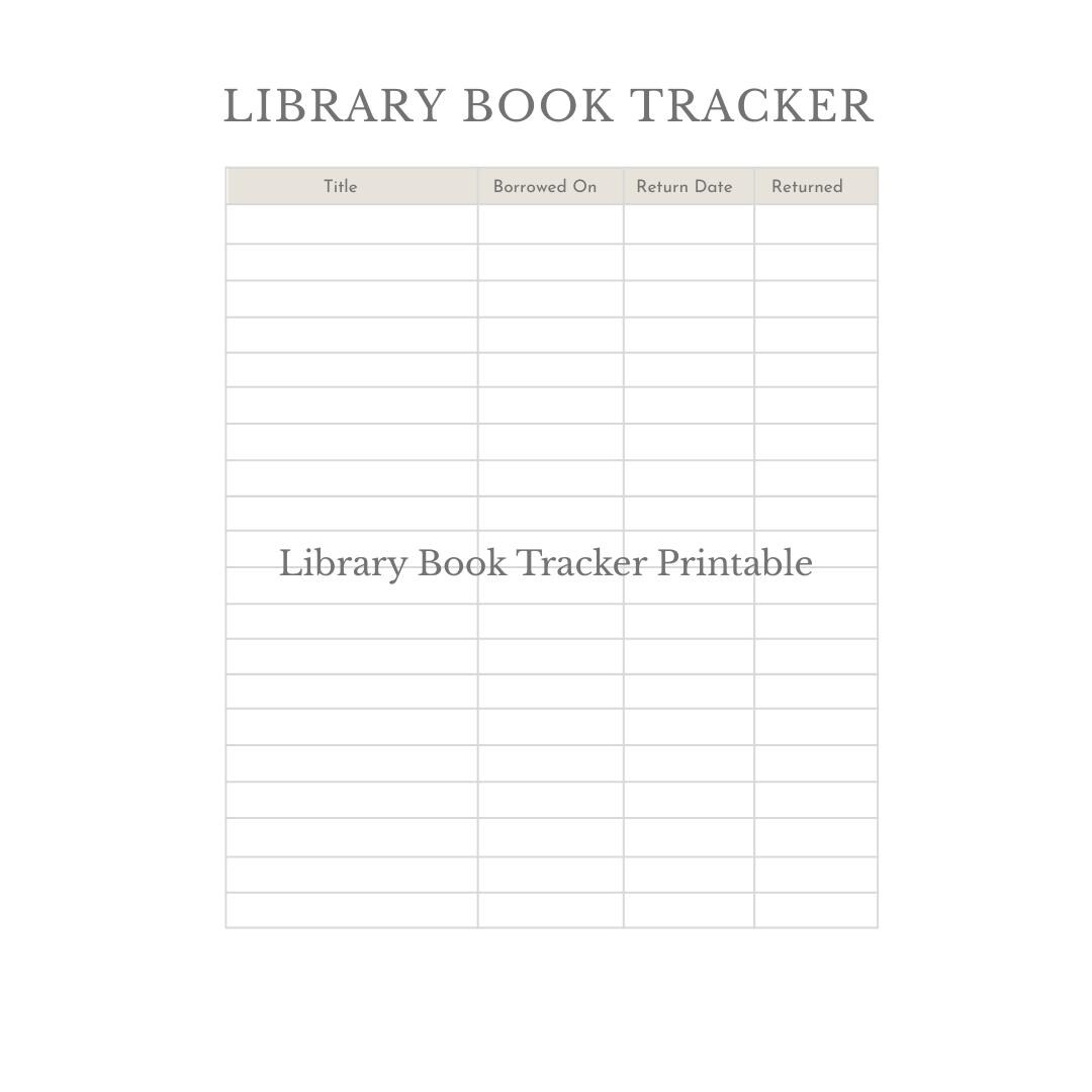 Library Book Tracker Printable | Borrowed Books Log | Reading Tracker ...