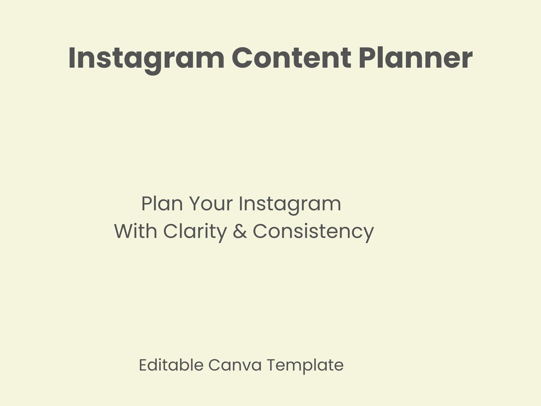 Instagram Content Planner Canva Template | Social Media Planner for ...