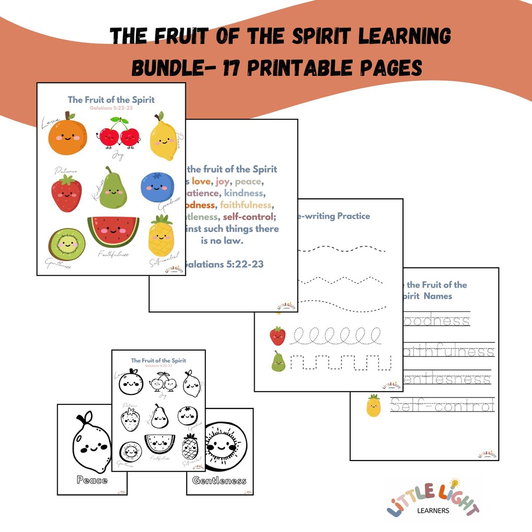 Fruit of the Spirit Learning Bundle, Christian Homeschool Printables ...
