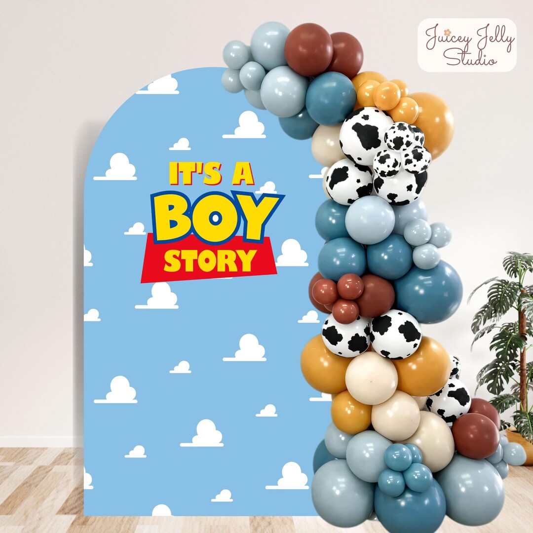 It's a Boy Story Backdrop Arch, Boy Story Baby Shower Party Decor, Yard ...