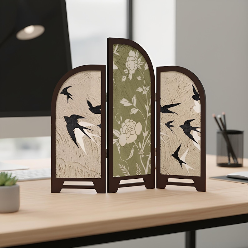 Desktop Privacy Screen / Decorative Desk Divider – Mountain Stalk ...