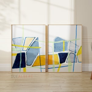 Soft Pastel Wall Art Unique Wall Art Set, 2 Inspiring Geometric ...