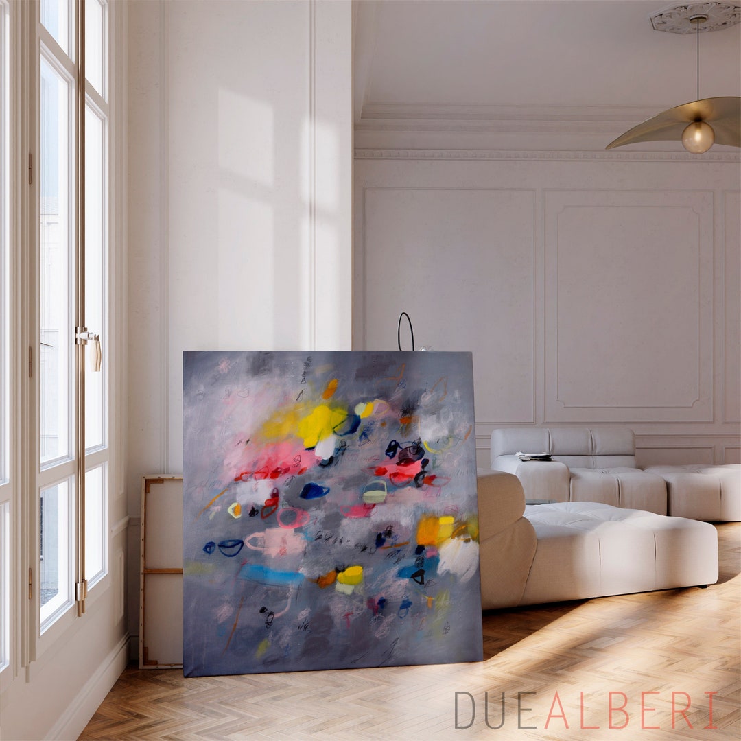 Large Abstract Painting Print, Large Wall Art for Living Room, Colorful ...