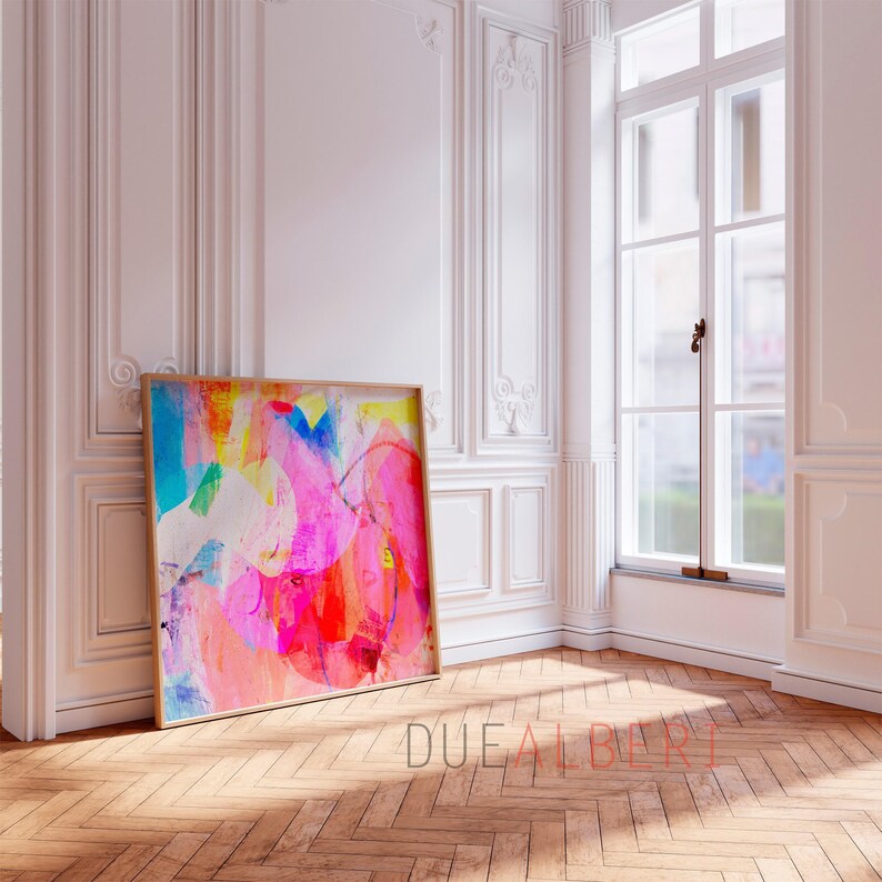 Bright Wall Art Extra Large Abstract Print, Vibrant and Colorful ...