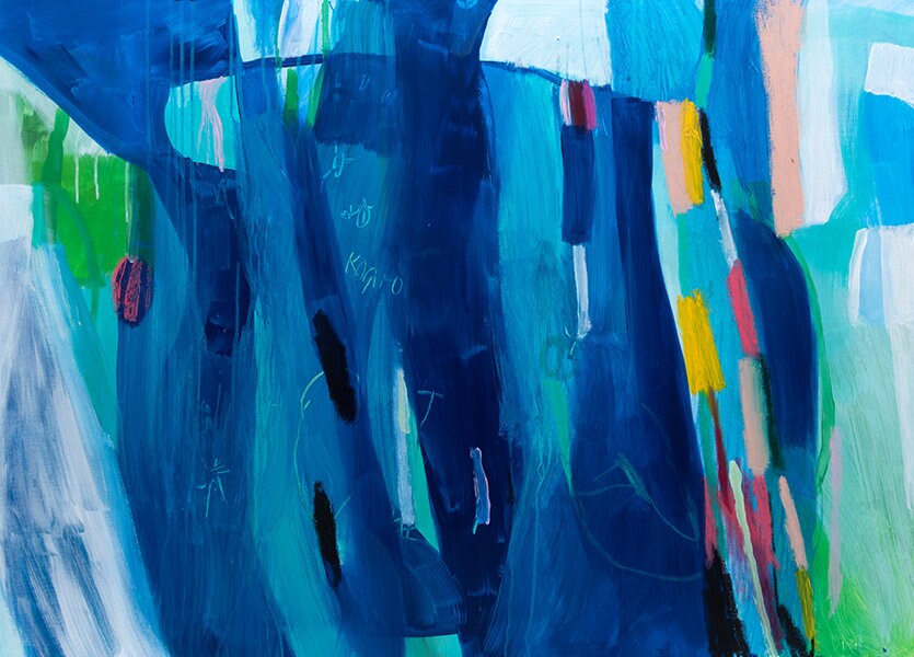 Blue ABSTRACT PAINTING print abstract print blue Large | Etsy