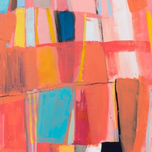 Bright Orange Modern Contemporary Abstract Wall Art Print, Eclectic ...