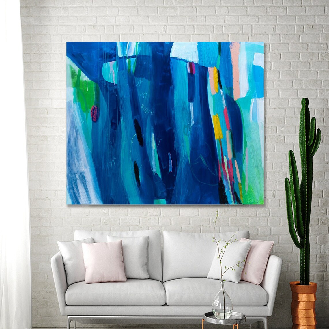 Blue ABSTRACT PAINTING Print Abstract Print Blue Large - Etsy