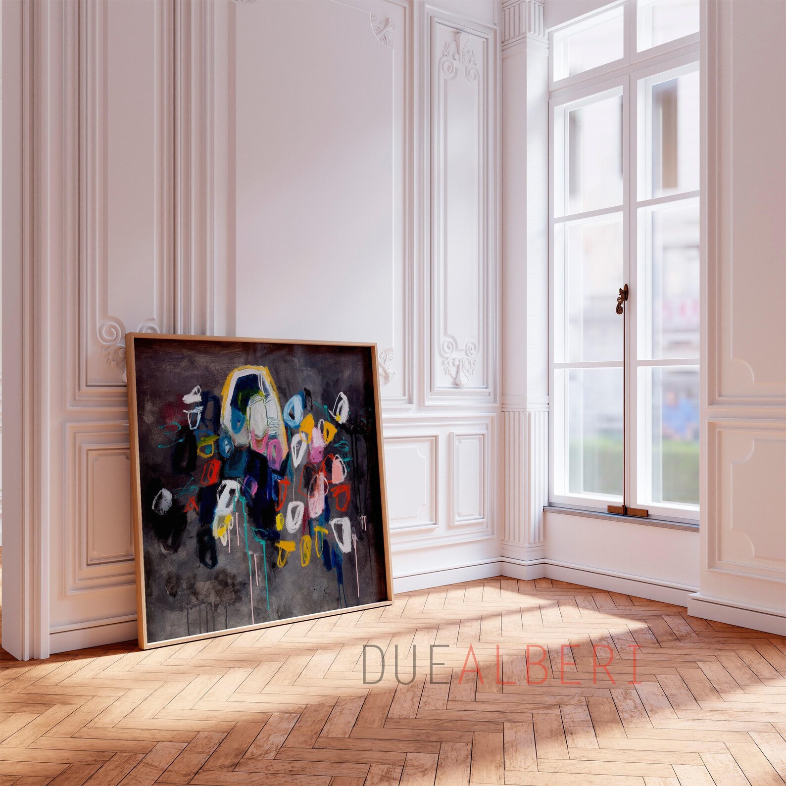 Modern Large Abstract Wall Art Print, Large Multicolor Joyful Abstract ...