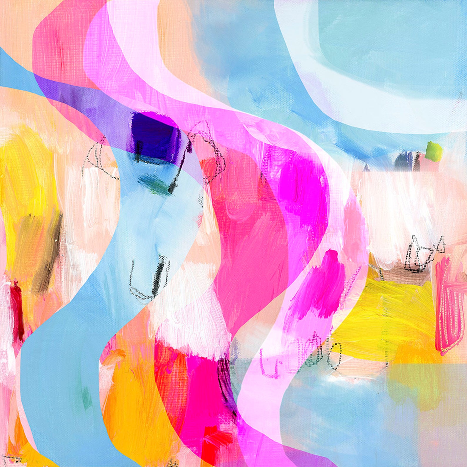 Digital Printable Art Wall Art Painting Print Vibrant - Etsy