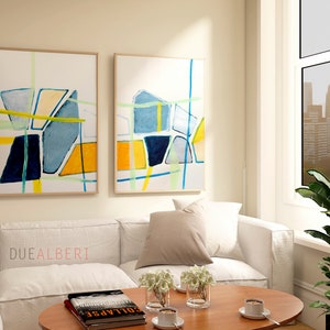 Soft Pastel Wall Art Unique Wall Art Set, 2 Inspiring Geometric ...