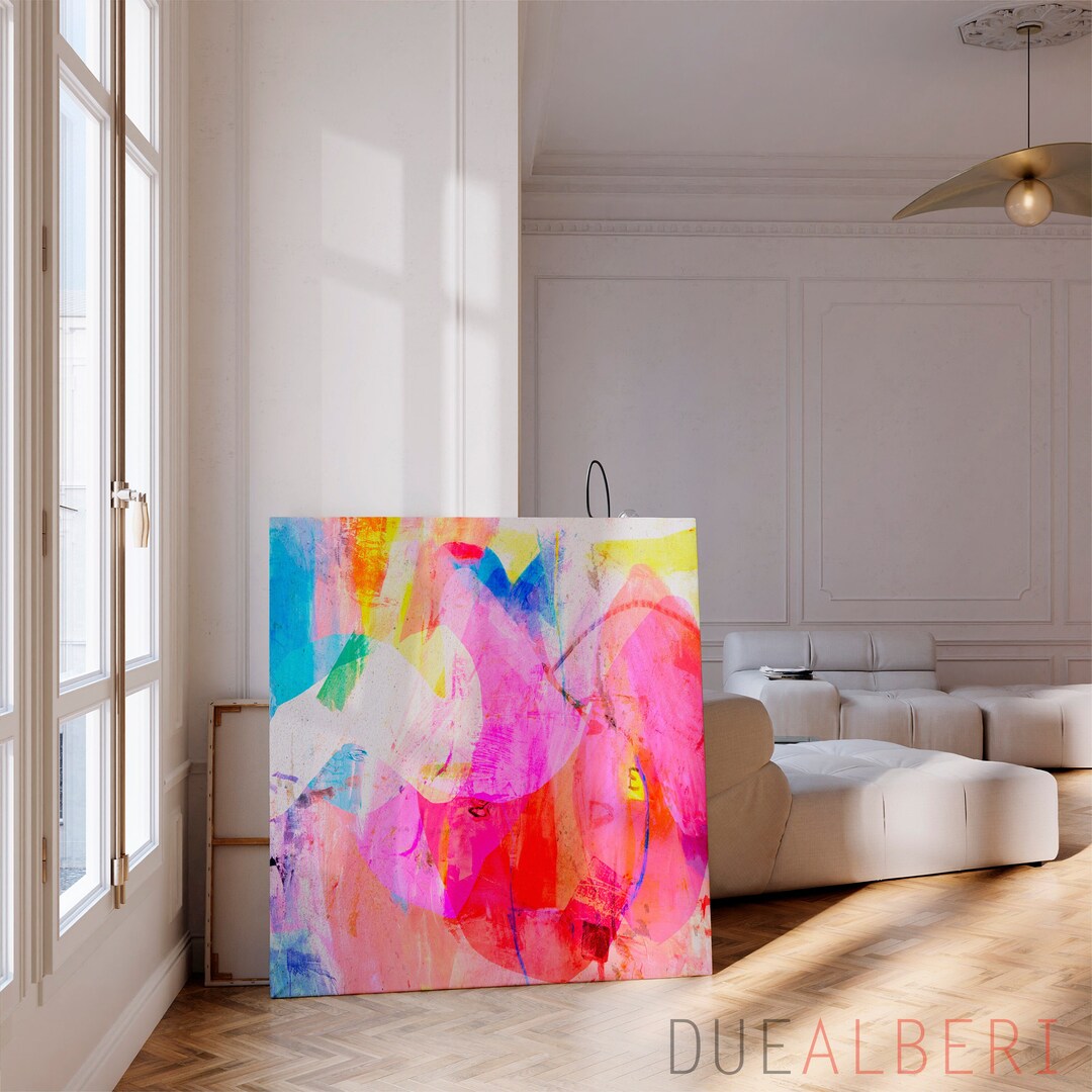 Bright Wall Art Extra Large Abstract Print, Vibrant and Colorful ...