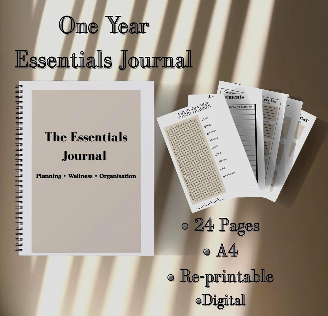 The Essentials Journal | Minimalist Undated Planner for Organisation ...