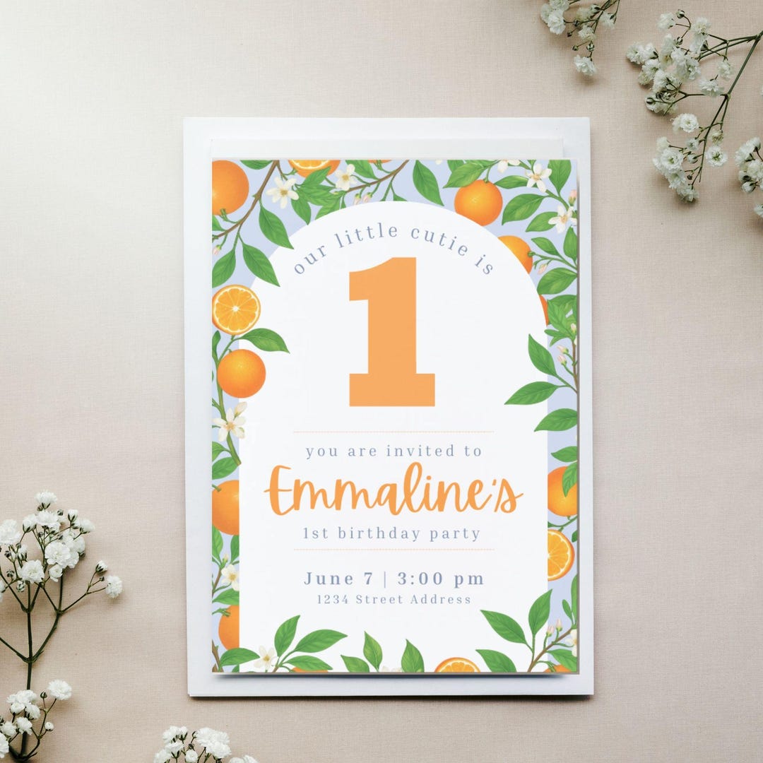 Citrus Birthday Party Invitation | First Birthday Invitations ...