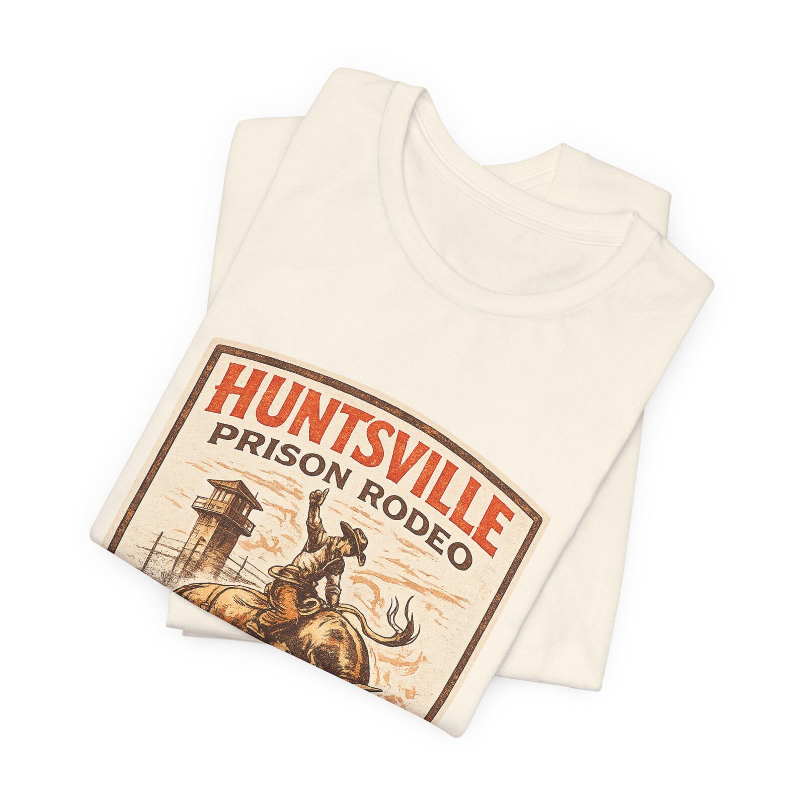 Huntsville Prison Rodeo Bull Rider Graphic Tee | Vintage Western Badge ...