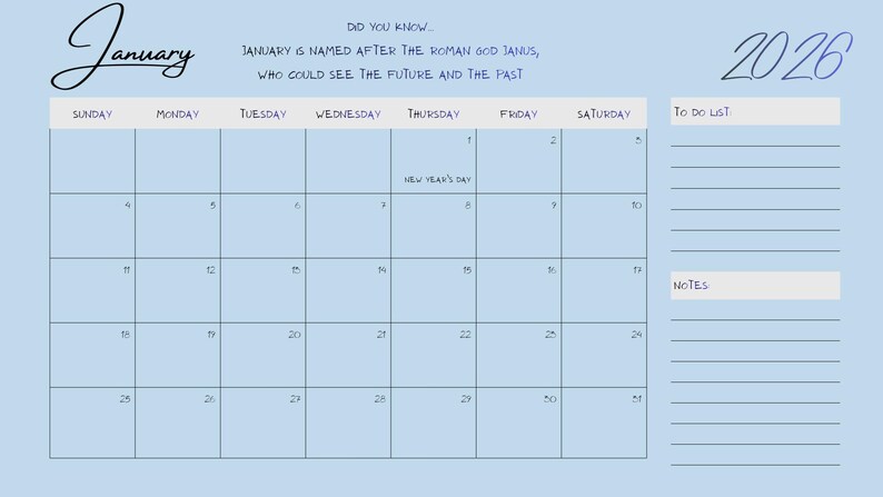 2026 Digital Calendar - Etsy Canada