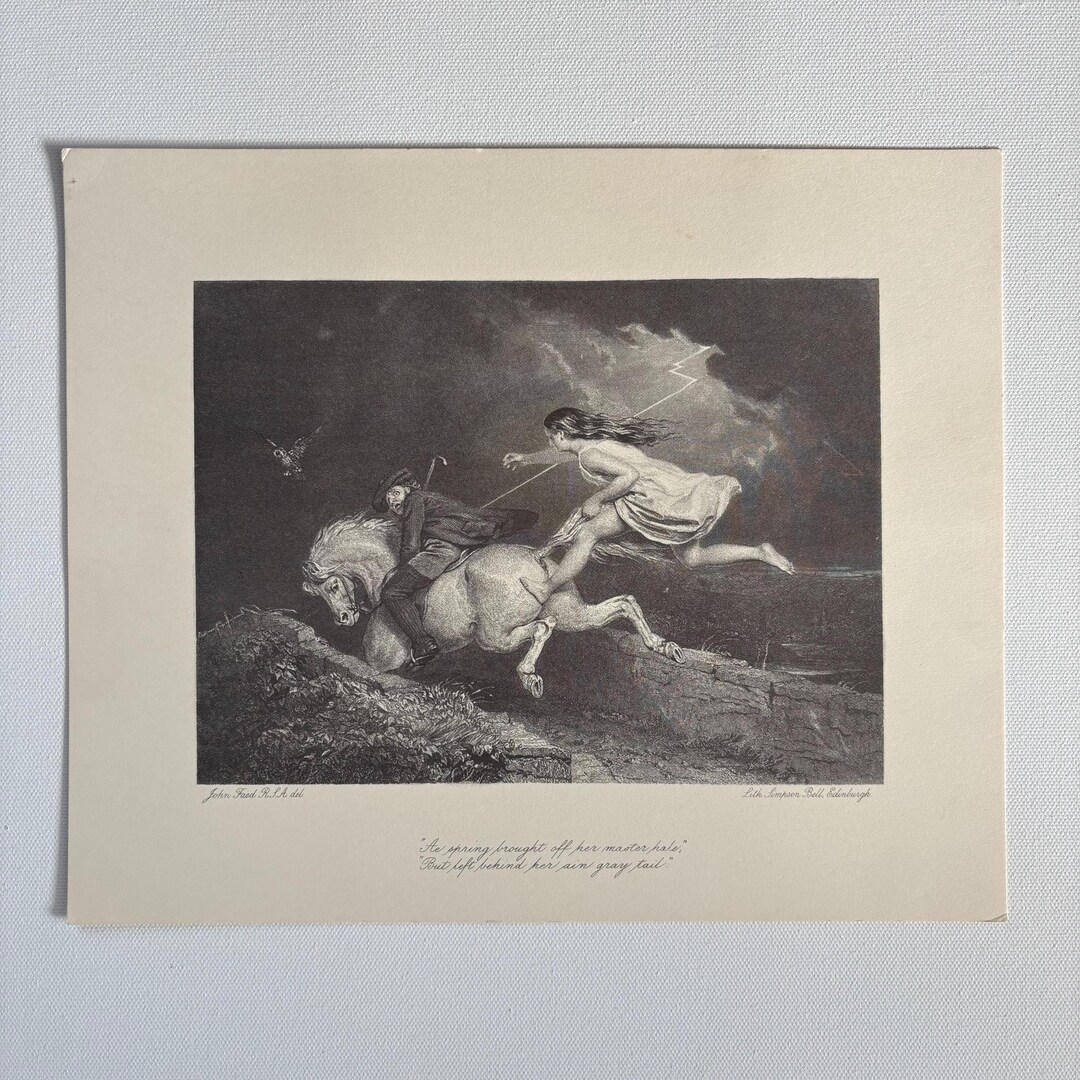 Antique 19th Century Macbeth Engraving – Shakespeare Gothic Scene ...