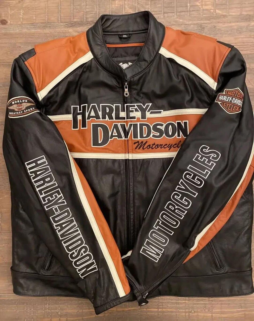 Harley Davidson Mens Black CLASSIC CRUISER Biker Jacket -100% Genuine ...