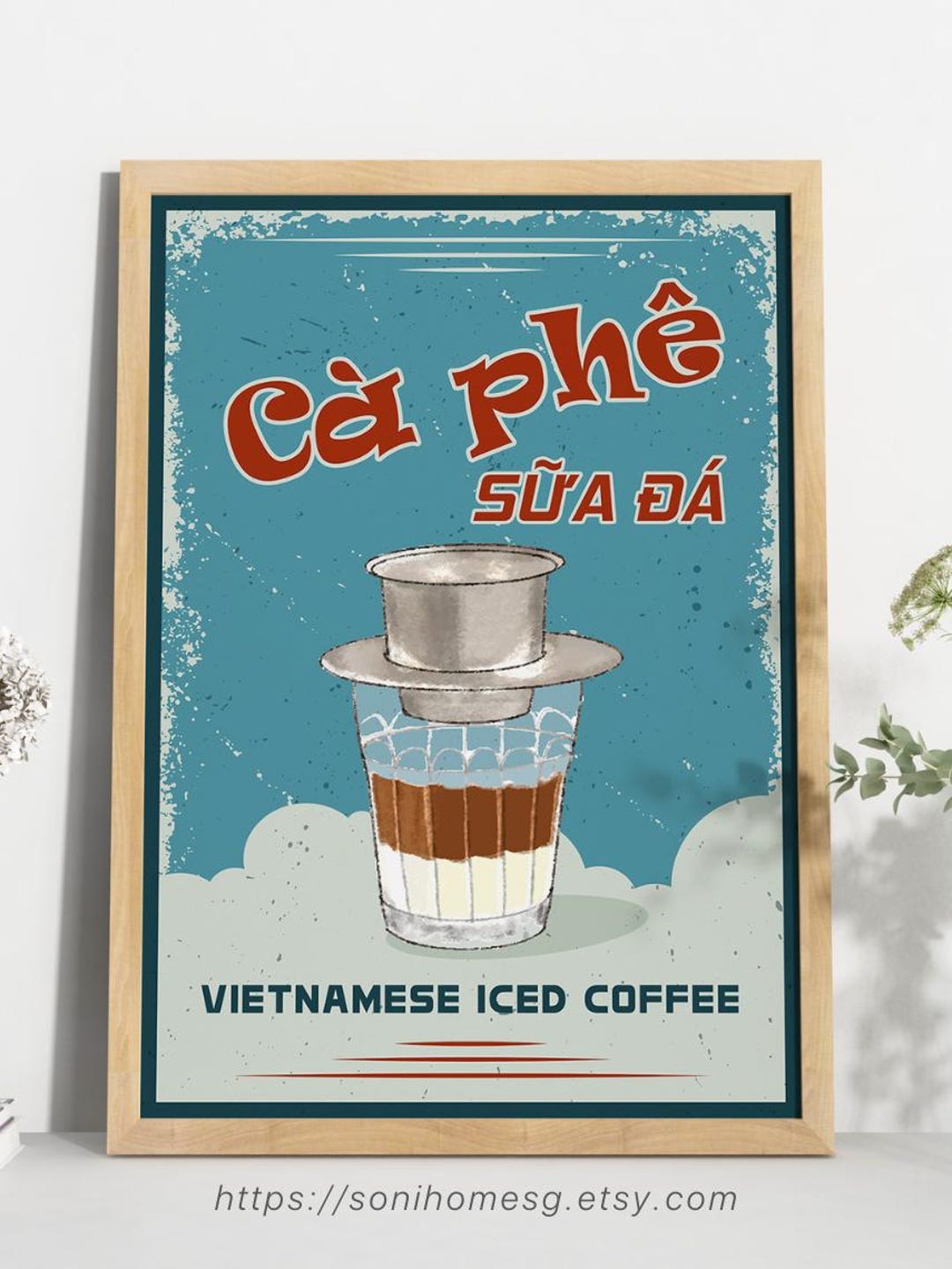 Vietnamese Iced Coffee Ca Phe Sua Da Wall Art Print Digital Download ...