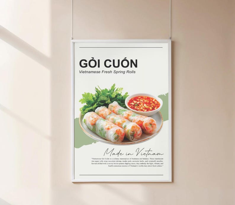 Goi Cuon Print | Minimalist Vietnamese Spring Roll Art (digital ...