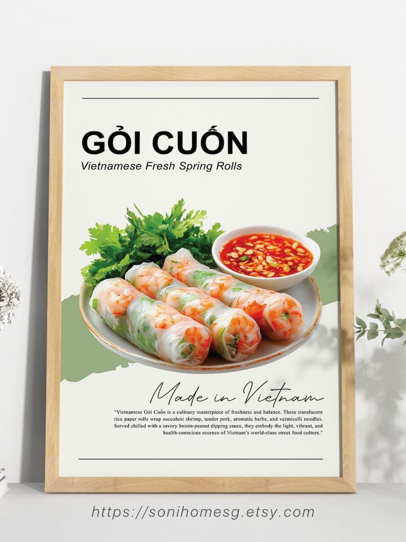 Goi Cuon Print | Minimalist Vietnamese Spring Roll Art (digital ...