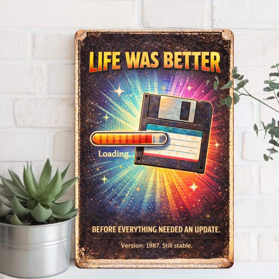 Floppy Disk Metal Tin Sign, Funny Tech Quote, Gamer Office Decor - Etsy