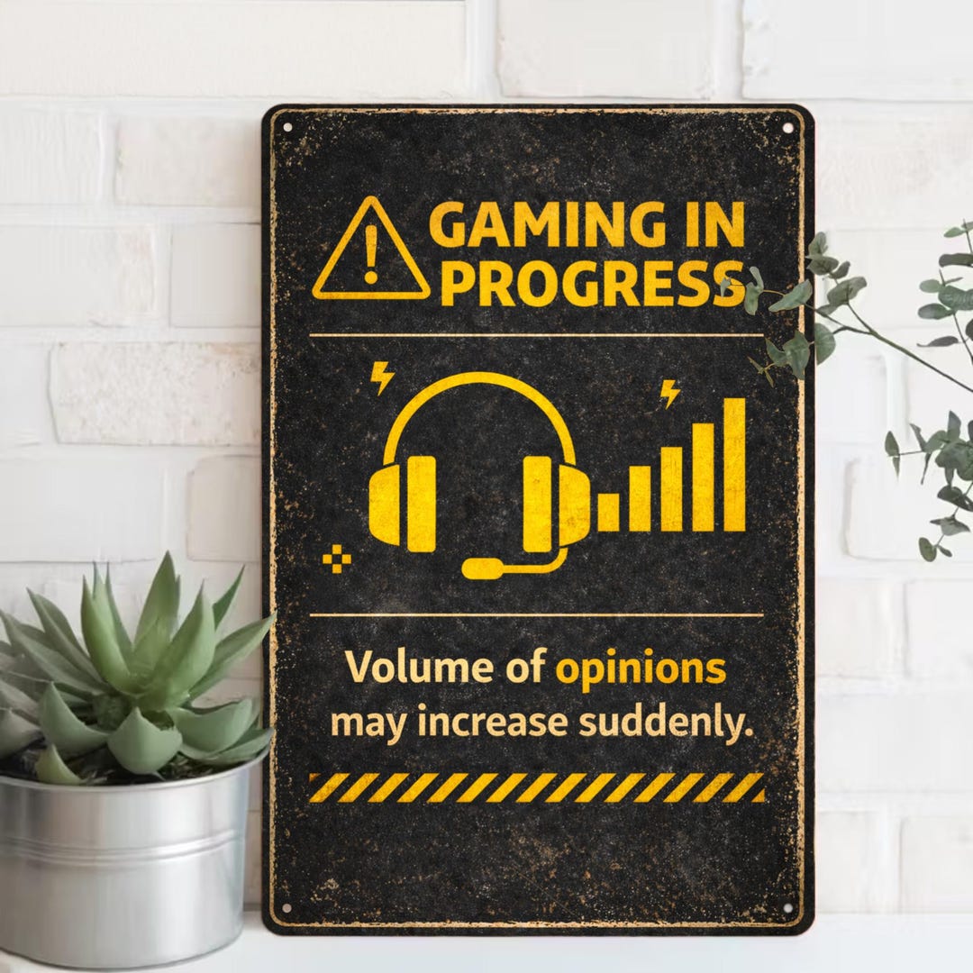 Gaming in Progress Metal Tin Sign, Funny Gamer Room Decor - Etsy