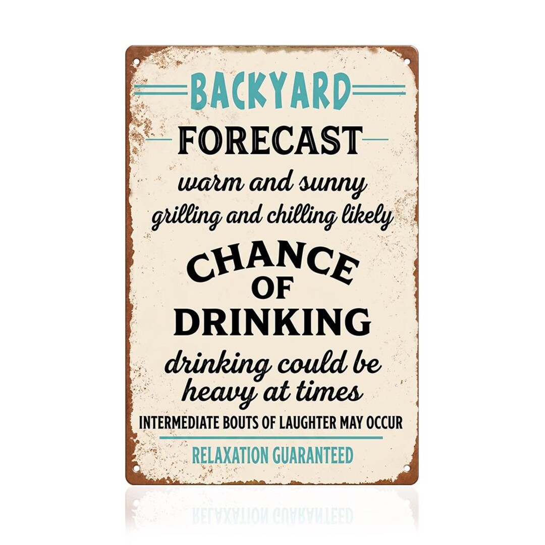 Backyard Bar Sign, Funny Grilling Sign for Patio Decor, Grilling Metal ...