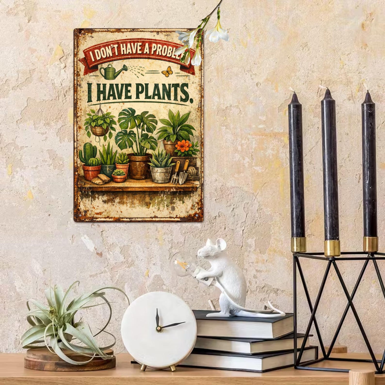 Funny Plant Lover Metal Sign, Retro Garden Decor (8x12 Inches) - Etsy