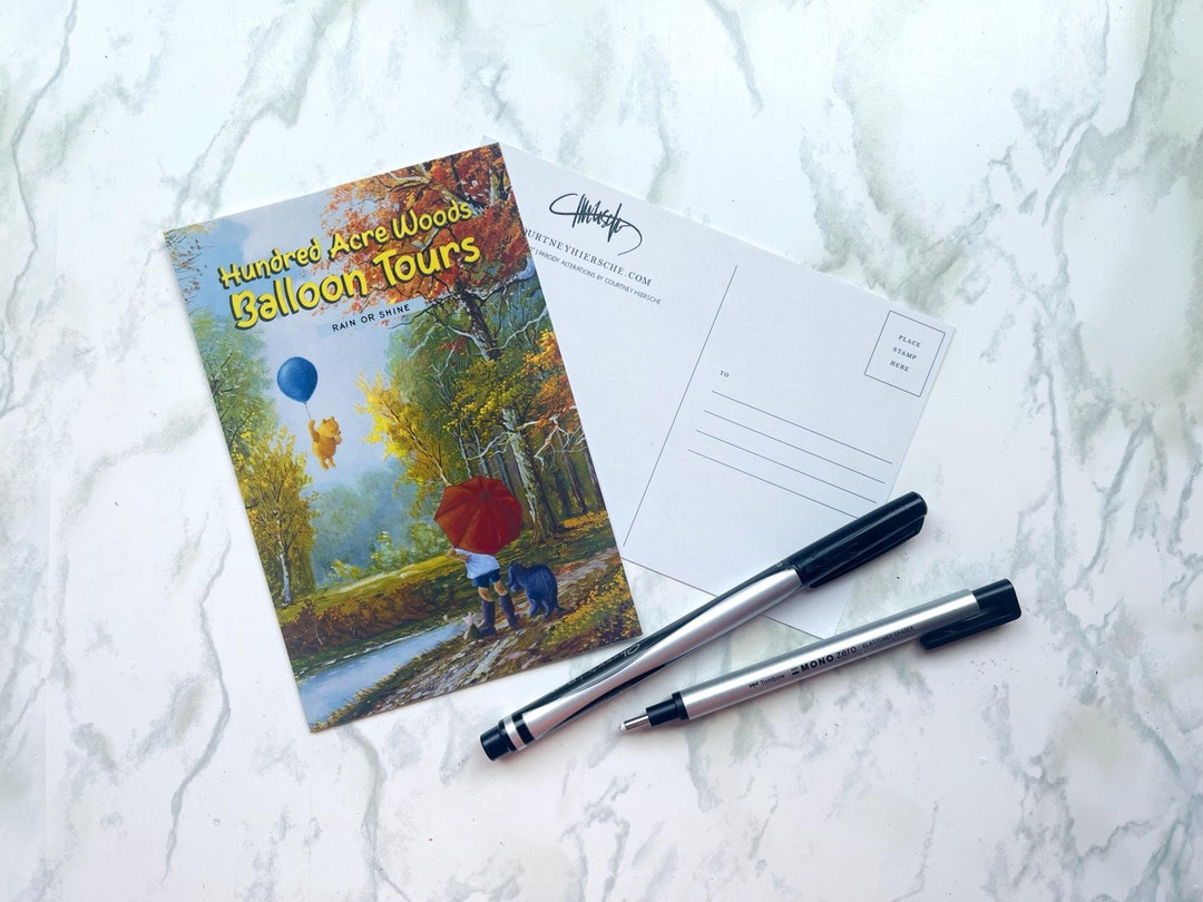 Winnie the Pooh Postcard - Etsy