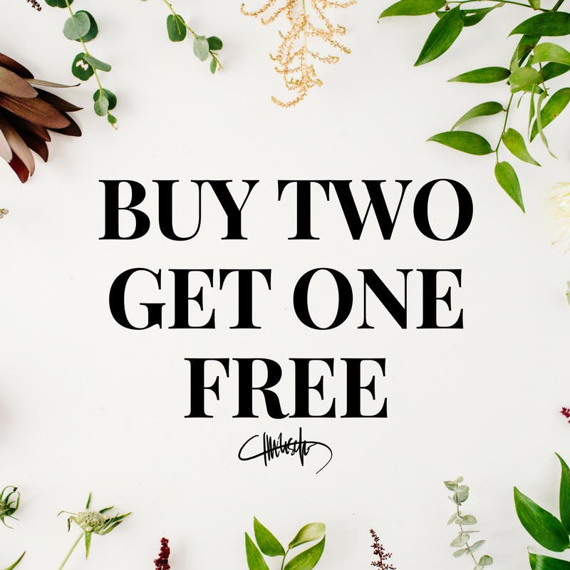 Buy Two Get One Free - Etsy