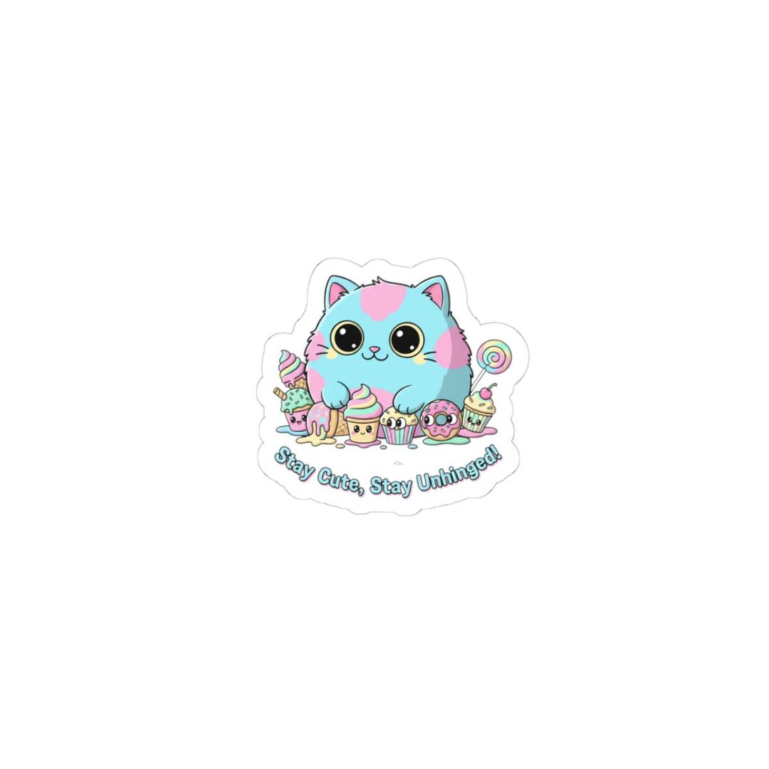 Stay Cute Stay Unhinged Kiss-cut Sticker | Mildly Unhinged, Chaotic ...