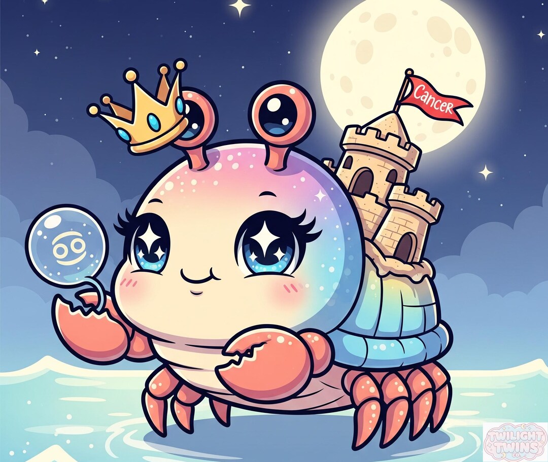 Sweet Chibi Celestial Cancer Zodiac Crab - Etsy