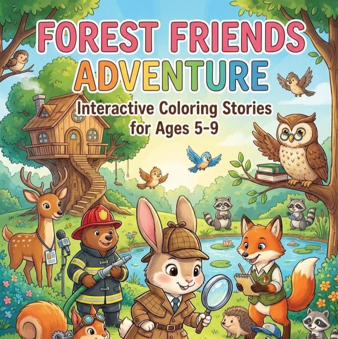 Forest Friends Adventure Coloring Book PDF | Ages 5-9 Educational ...