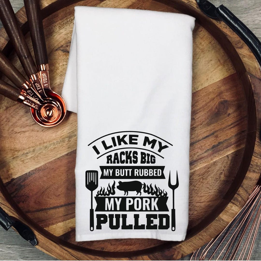 Racks Rubbed Pork Pulled Towel, BBQ Towel for Him, Grilling Gifts for ...