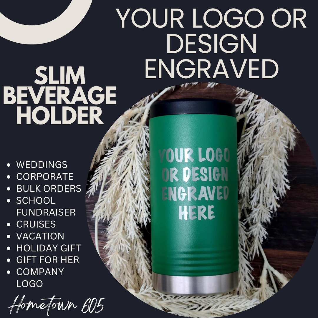 Personalized Logo Can Holder: Custom Engraved Stainless Steel Beverage ...