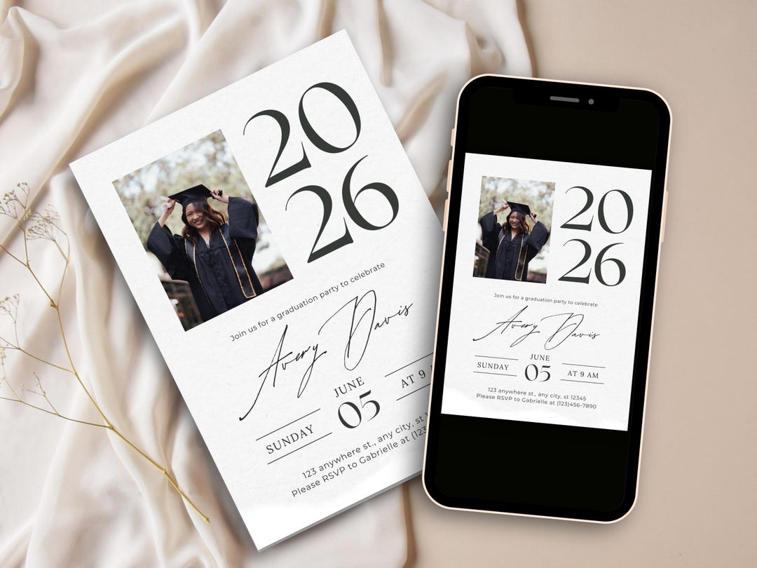 Graduation Invitation | Editable Canva Template-instant Download - Etsy