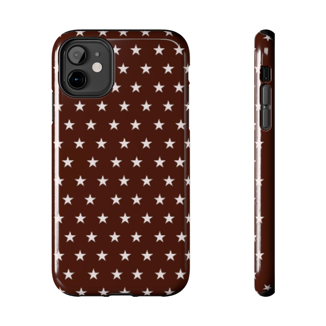 Light Pink Stars Pattern Tough Phone Case | Brown Star Phone Cover - Etsy