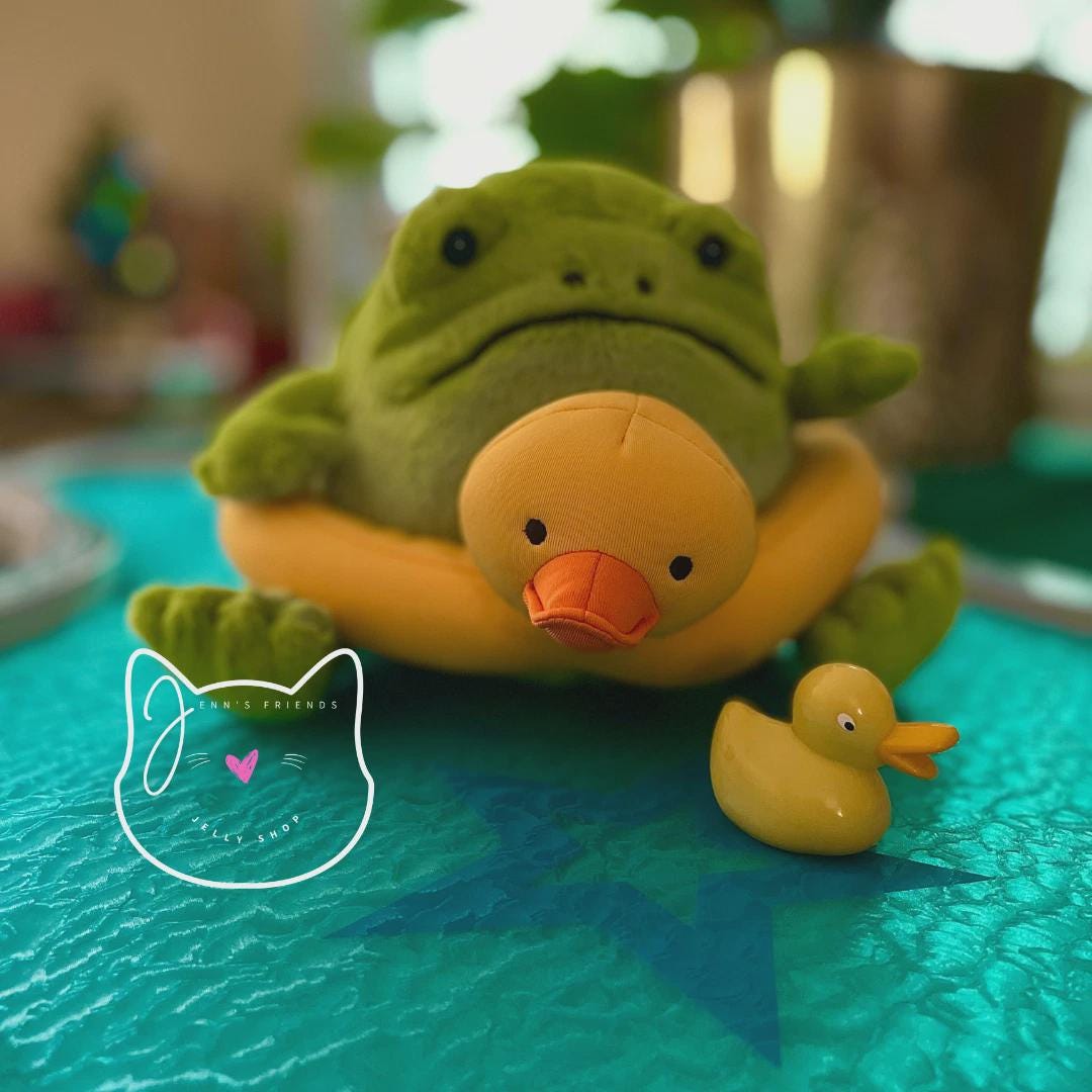 Authentic Jellycat Ricky Rain Frog Rubber Ring New Bnwt Rare Soft Plush ...