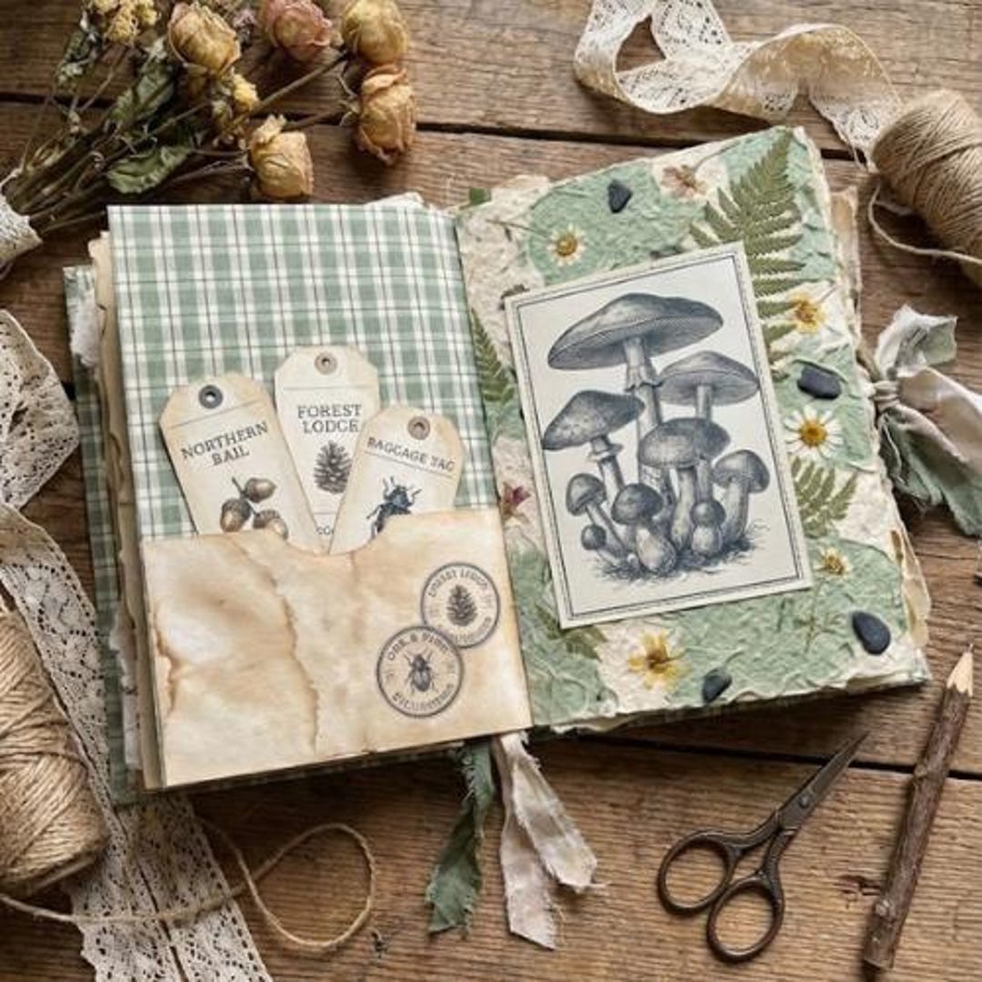 Cottagecore Junk Journal Kit | Printable Ephemera & Forest Papers DIY ...