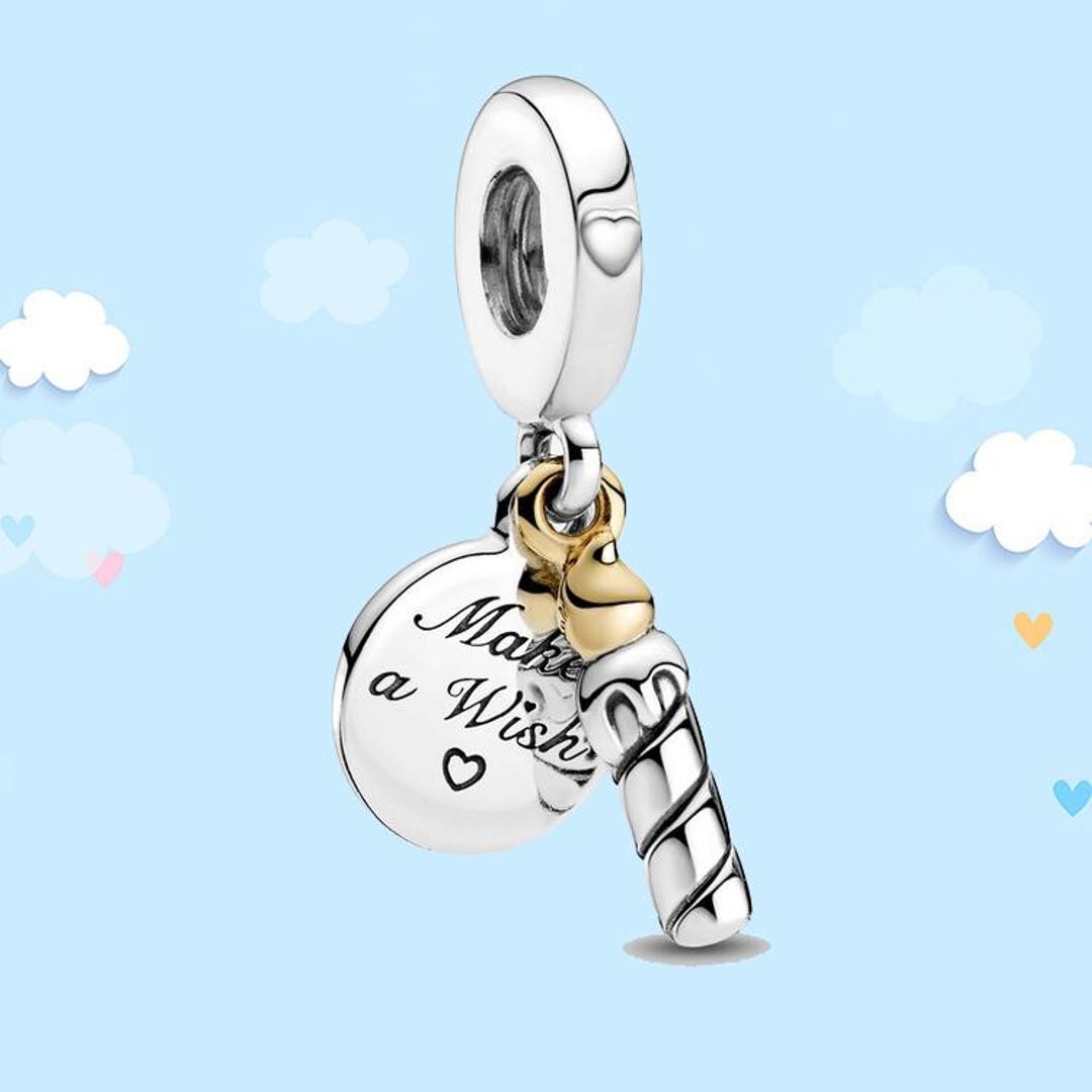 PANDORA Two-tone Birthday Candle Dangle Charm - Etsy