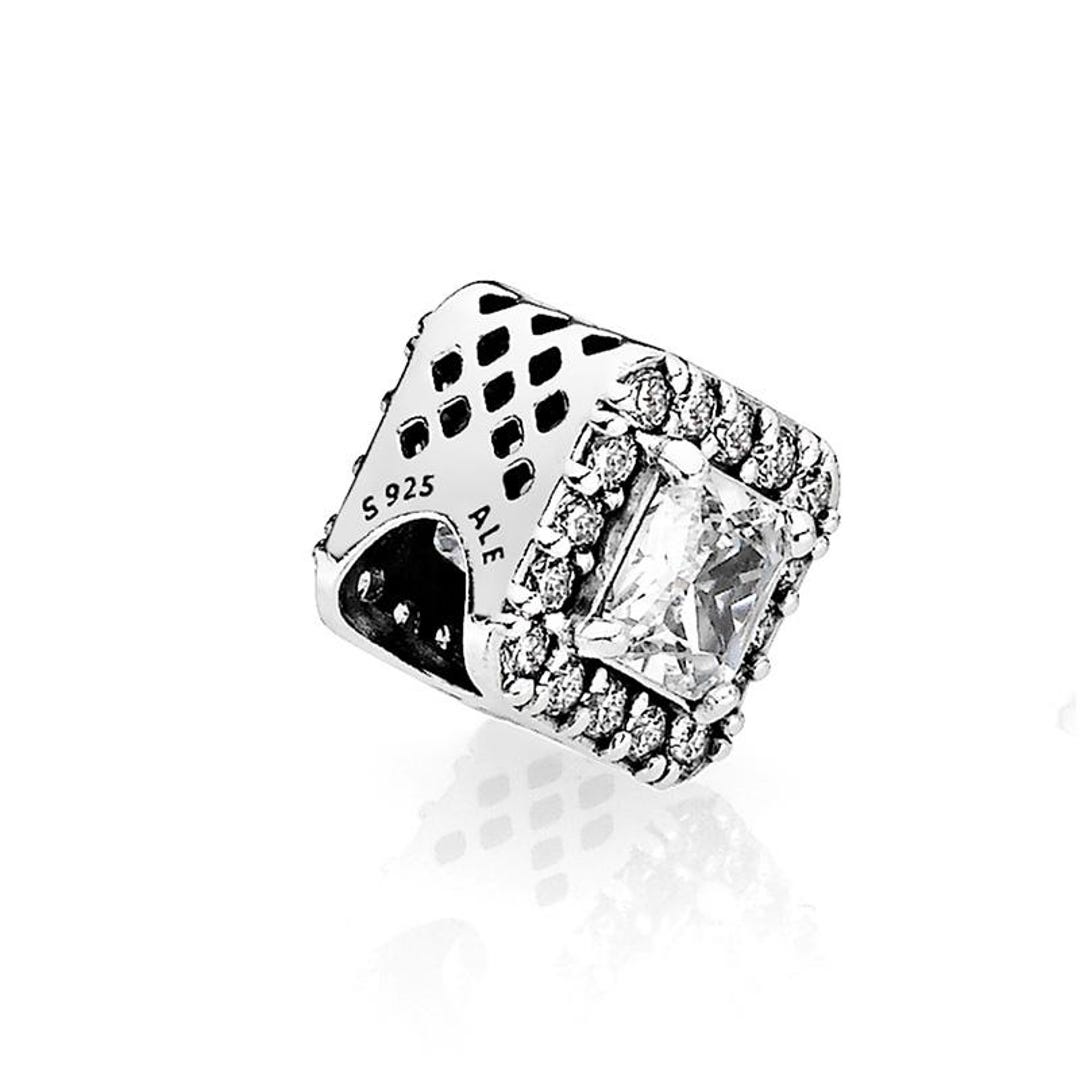 Pandora Silver Geometric Radiance Clear Cz Bead - Etsy