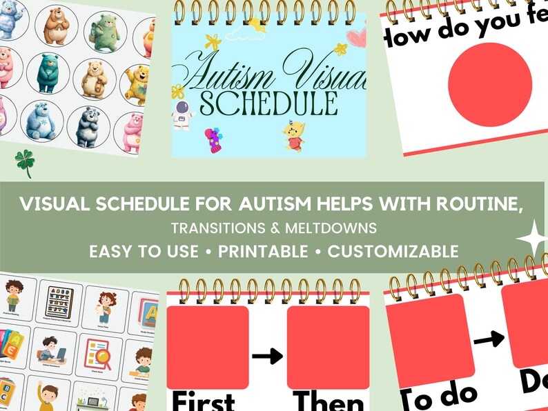 Autism Visual Schedule Bundle | First-then Cards, Routine Icons ...