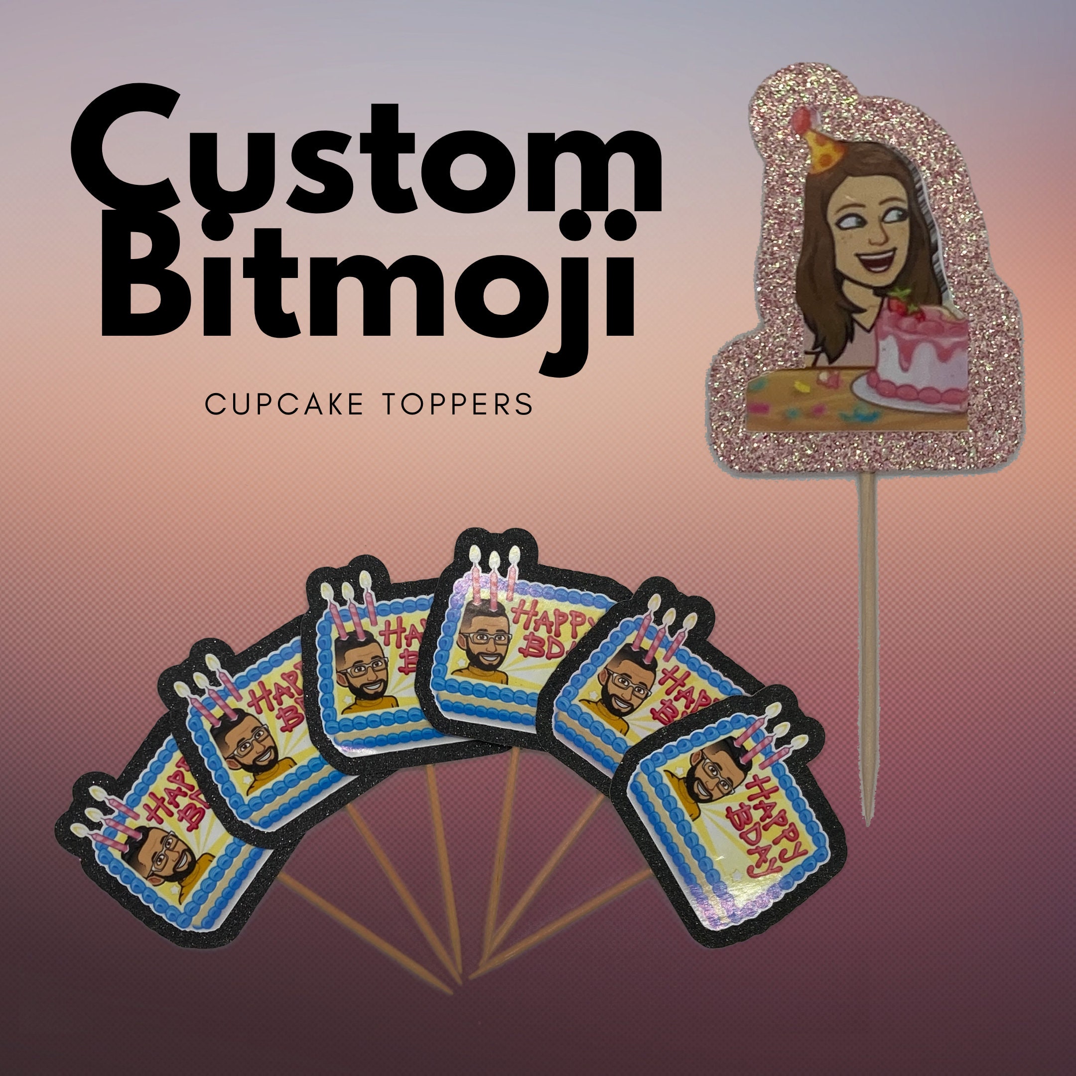Bitmoji Cupcake Topper. Birthday Cupcake Topper. Bitmoji Birthday Party ...