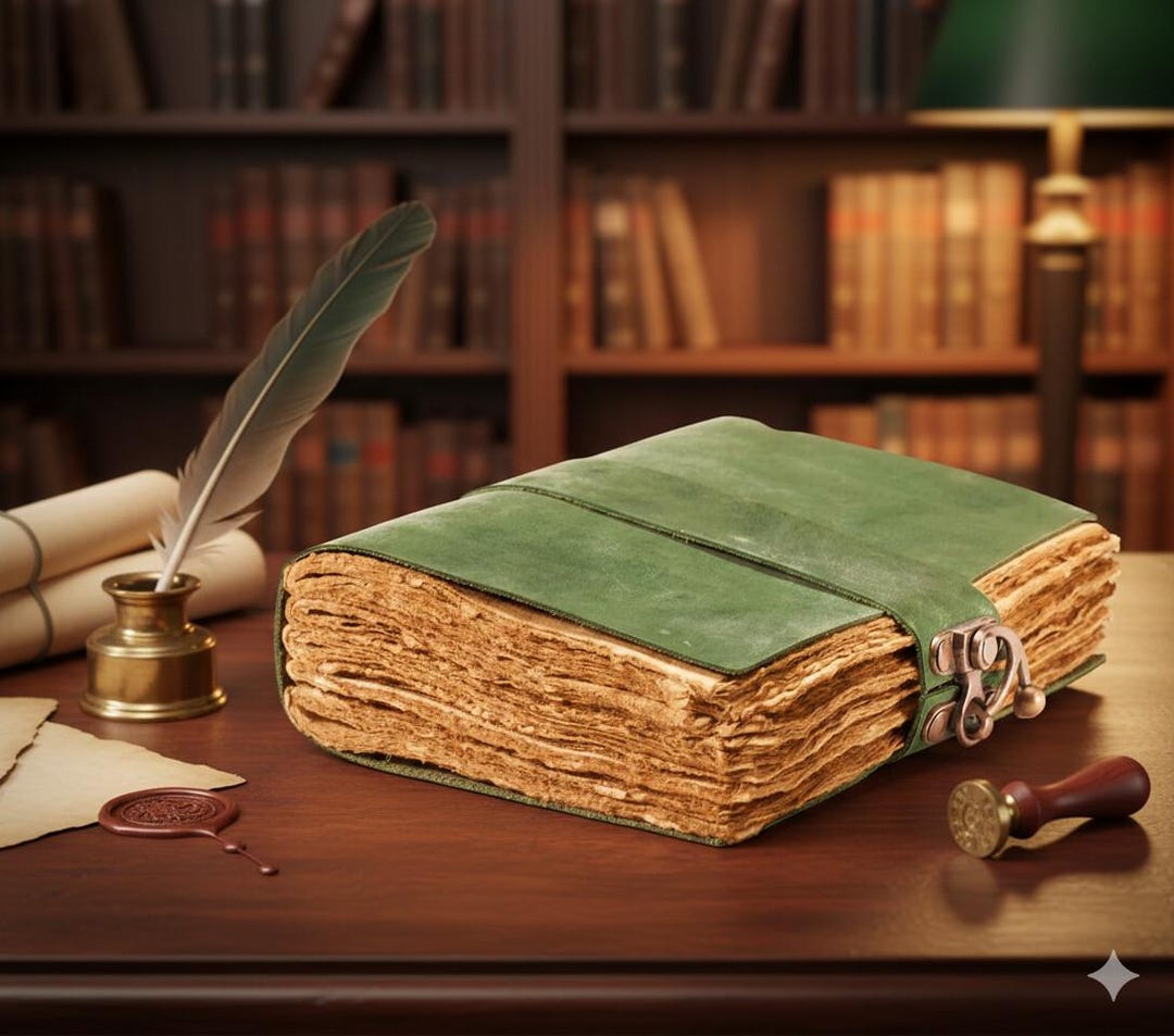 Handmade Green Leather Journal With Lock – Vintage Rustic Diary ...