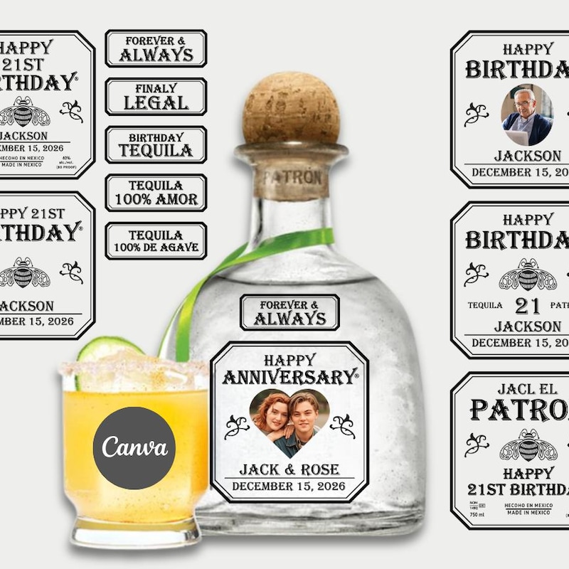 Silver Whiskey Labels - Etsy