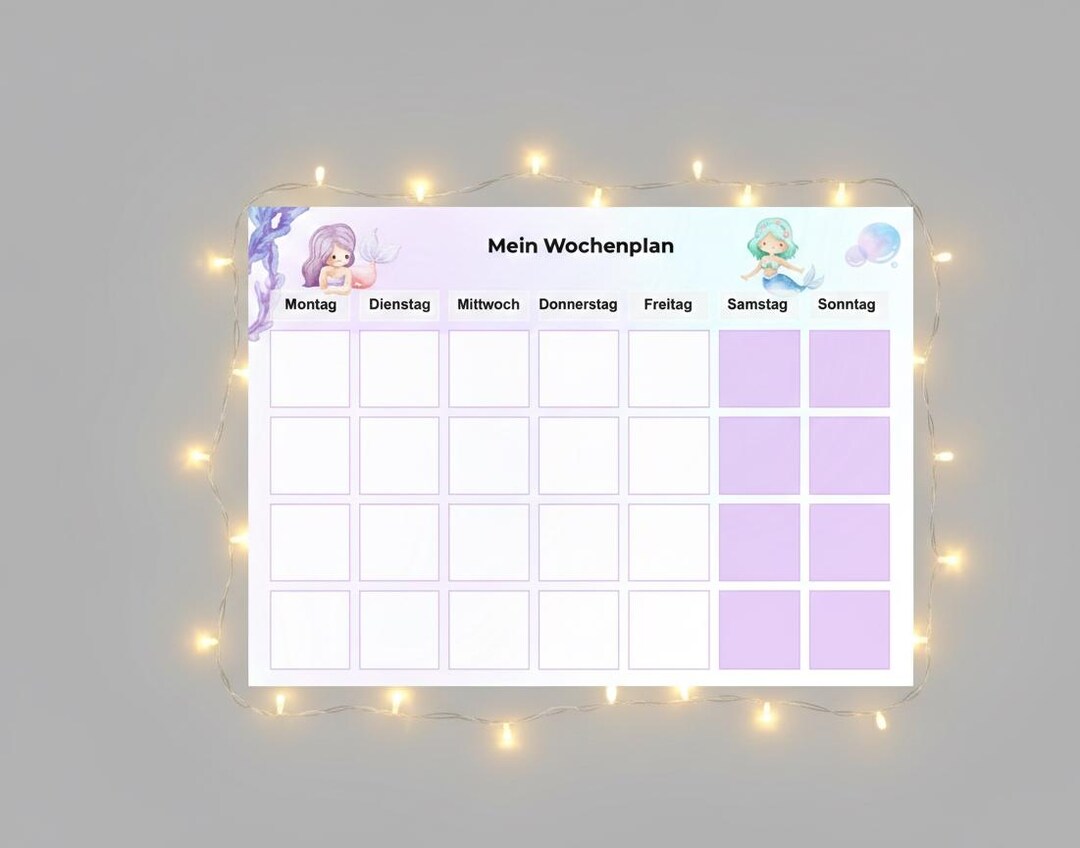 Mermaid Weekly Planner for Kids - Visual Daily Structure for Kids - My ...