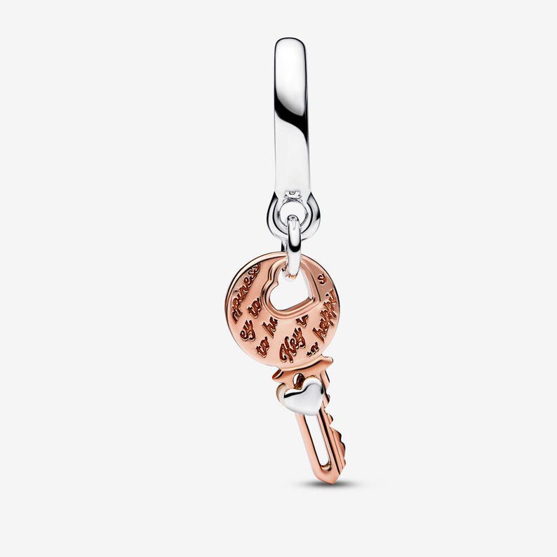 Pandora Two-tone Key Sliding Heart Dangle Charm - Etsy
